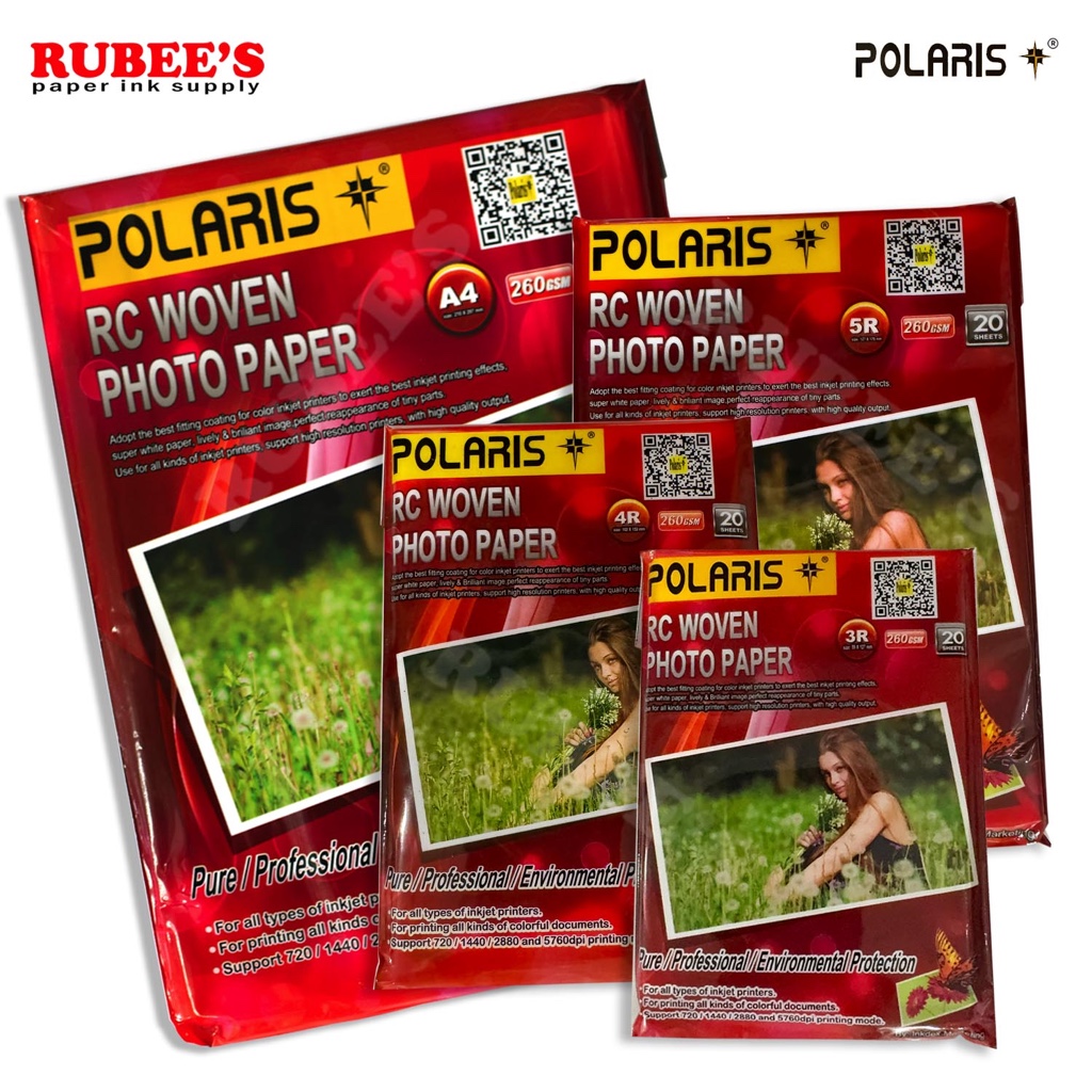Polaris RC Woven Photo Paper 260gsm A4/5R/4R/3R | Shopee Philippines