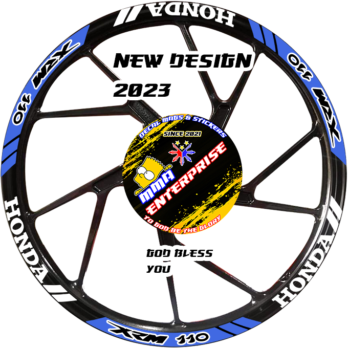 XRM 110 PRINTED MAGS STICKER DECALS (SET FOR 2 WHEELS FRONT AND REAR ...