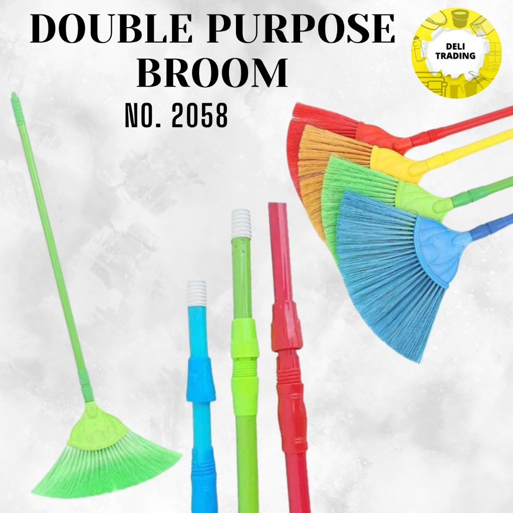 Extendable/Double Purpose Plastic Handle Whisk Broom ( Walis Tambo ...