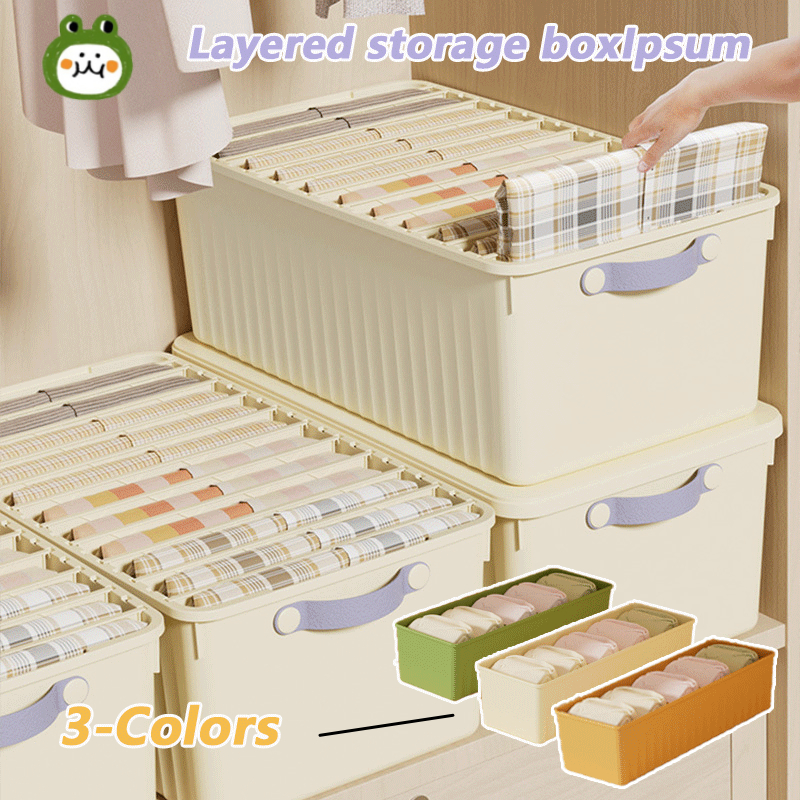 Household clothing storage box clothing pants socks layered sorting box ...