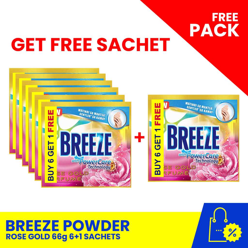 BREEZE Powder with Rose Gold 64g 6+1 sachets | Shopee Philippines