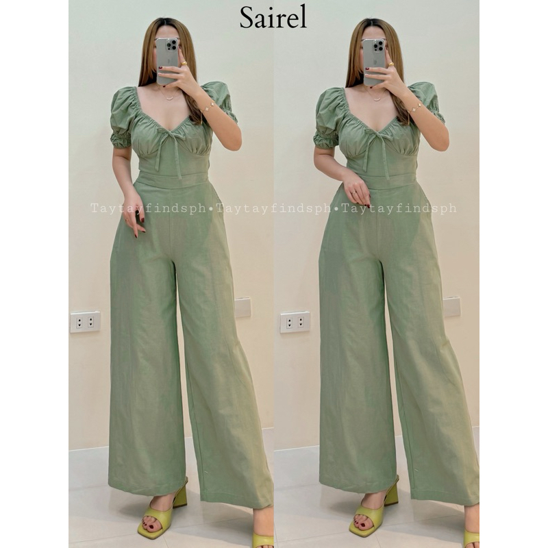 SAIREL PUFF TIE AND WIDE LEG PANTS COORDINATES | taytayfindsph | Shopee ...