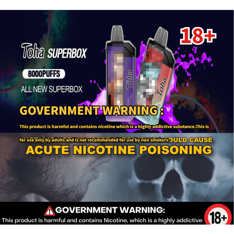 Toha SuperBox 8000 Puffs RECHARGEABLE Legit Portable COD 100% Vape ...