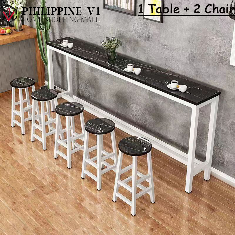 Philippine V1 New simple long high table bar white black table home ...