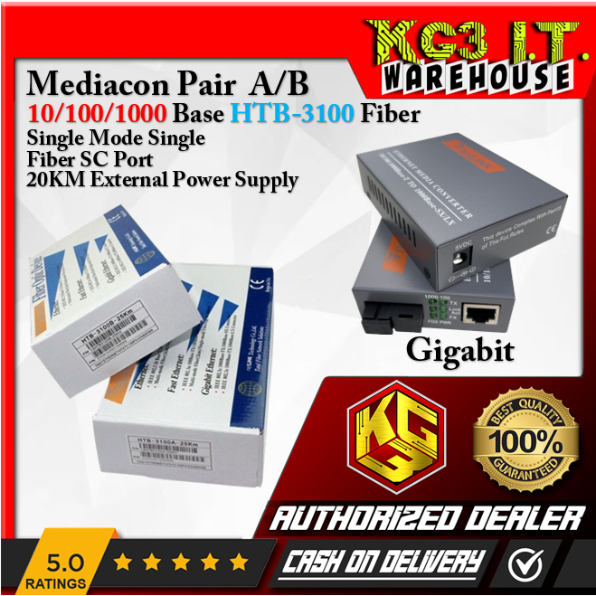 HTB-GS-03 (P) A/B 1000Mbps Gigabit Fiber Optical Media Converter Single ...