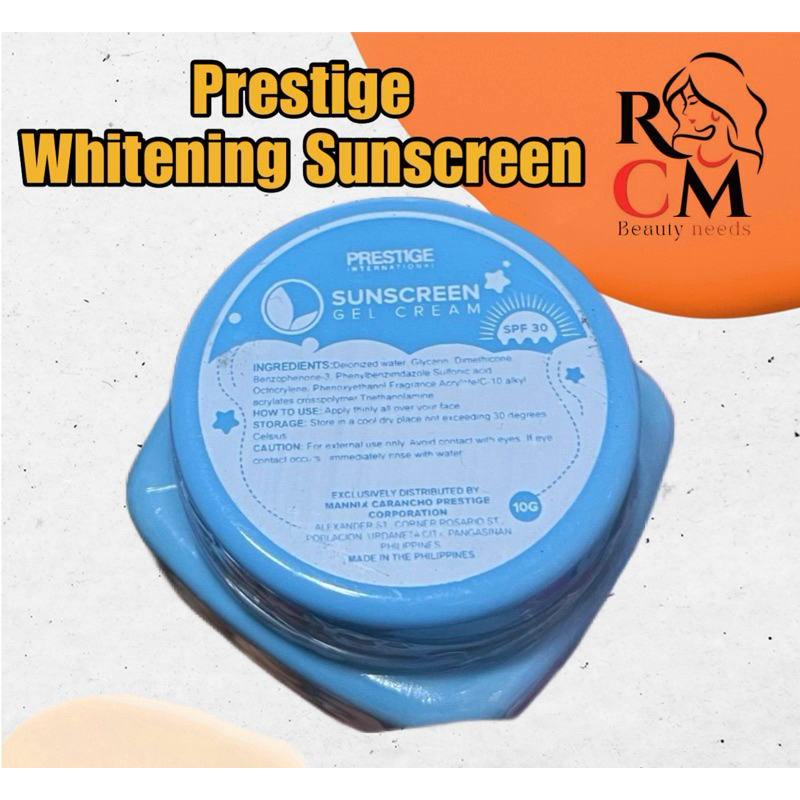Prestige Whitening Sunblock Gel Cream 10g | Shopee Philippines