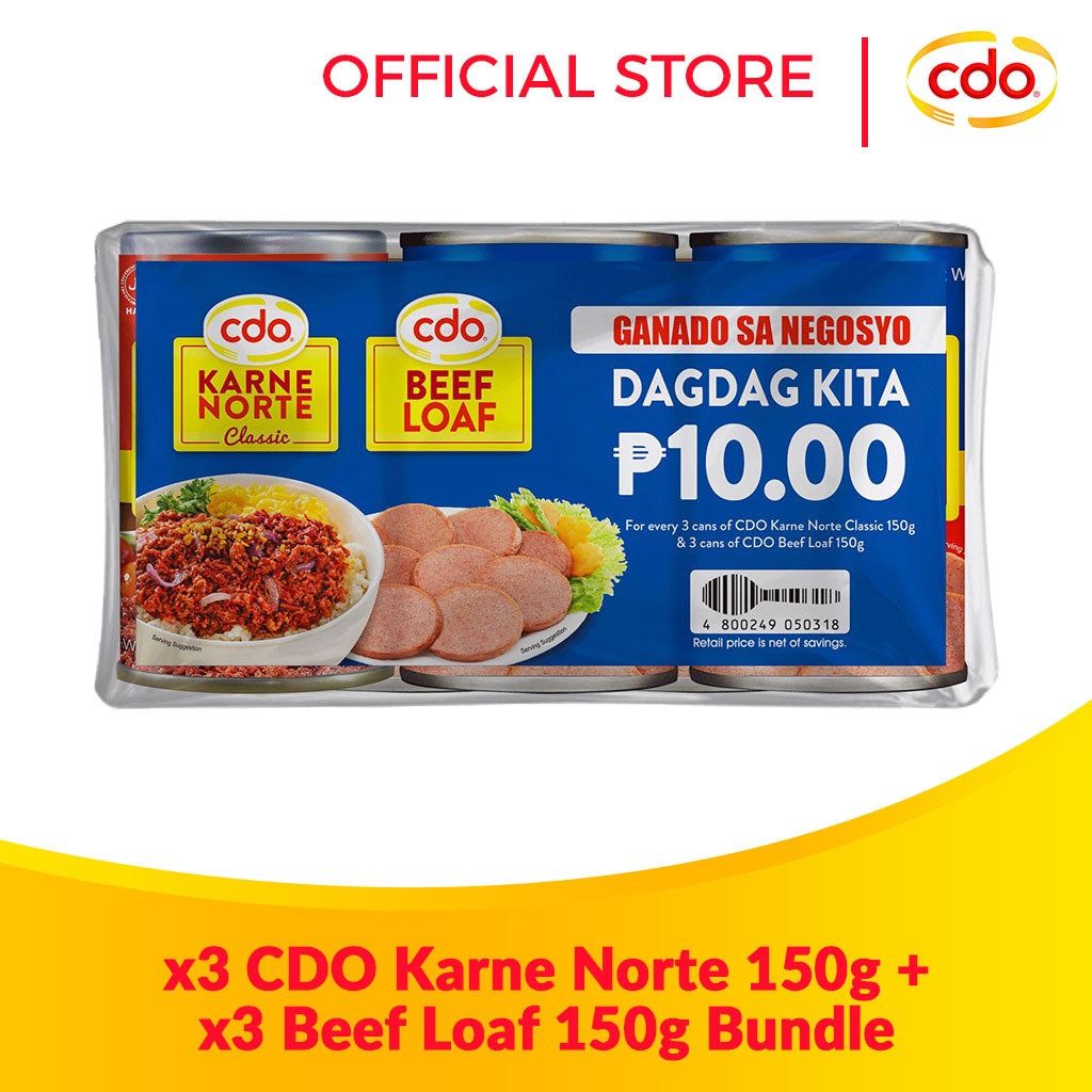 Save P10.00! Karne Norte Classic 150g (3PCS) & CDO Beef Loaf 150g (3PCS ...