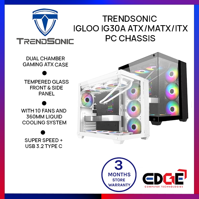 EDGE | TRENDSONIC Frontier Igloo IG30A ATX/MATX/ITX PC Chassis | Shopee ...