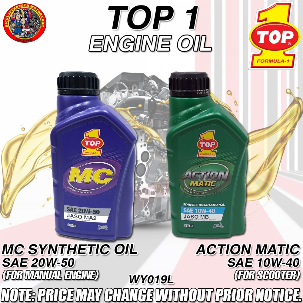 TOP-1 ENGINE OIL MC SYNTHETIC OIL SAE 20W-50 & ACTION MATIC SAE 10W-40 ...