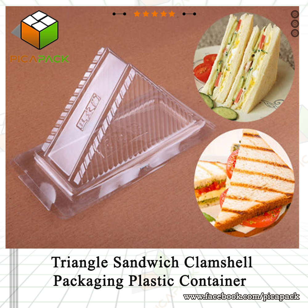 50/10pcs Triangle Sandwich Clamshell Packaging Plastic Container ...