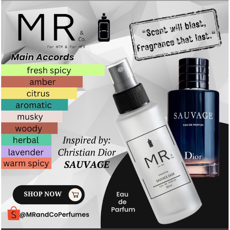 MR & Co Perfume Inspired by Sauvage Dior for Him 85 ML | Shopee Philippines