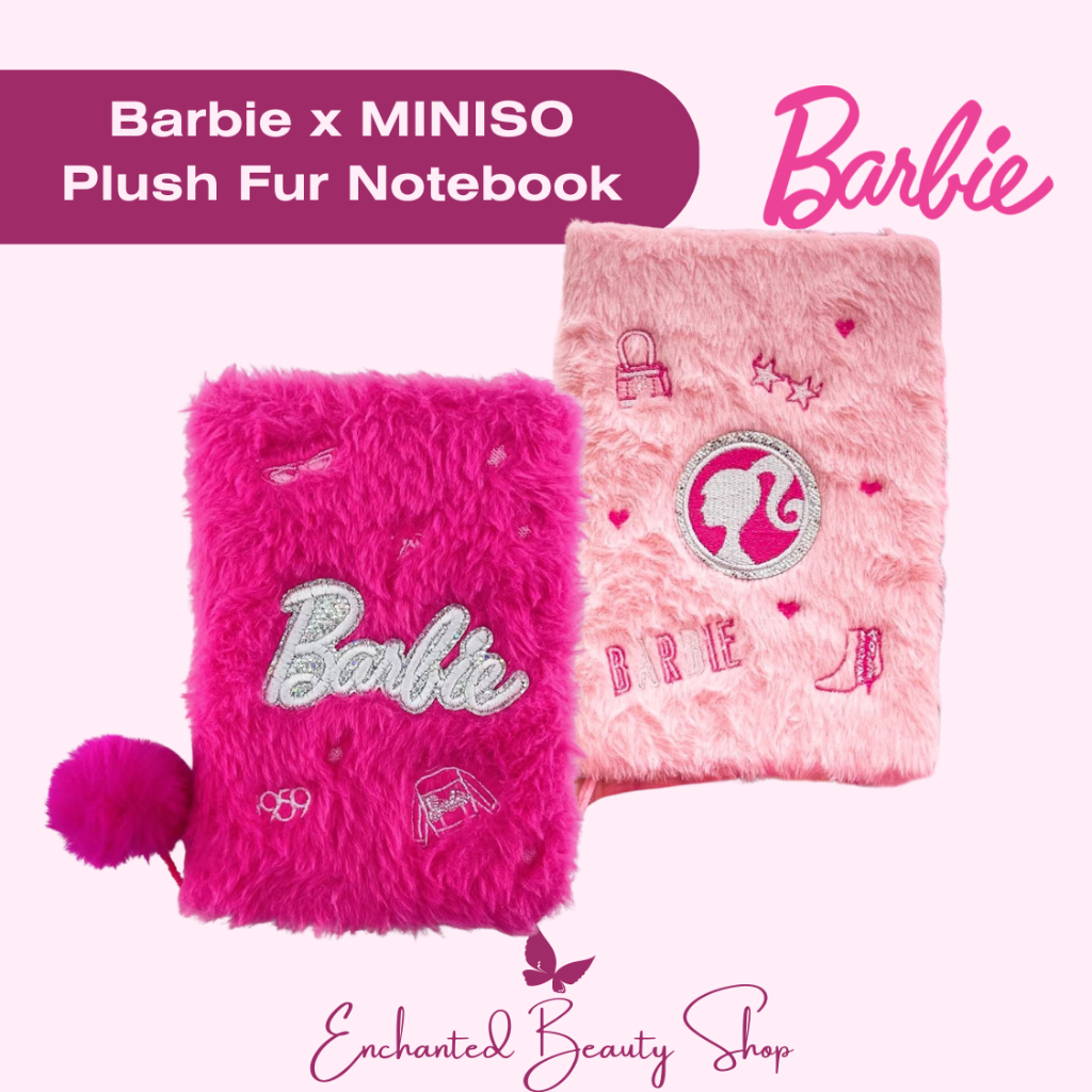 Barbie x MINISO Plush Fur Notebook Light and Dark Pink | Shopee Philippines