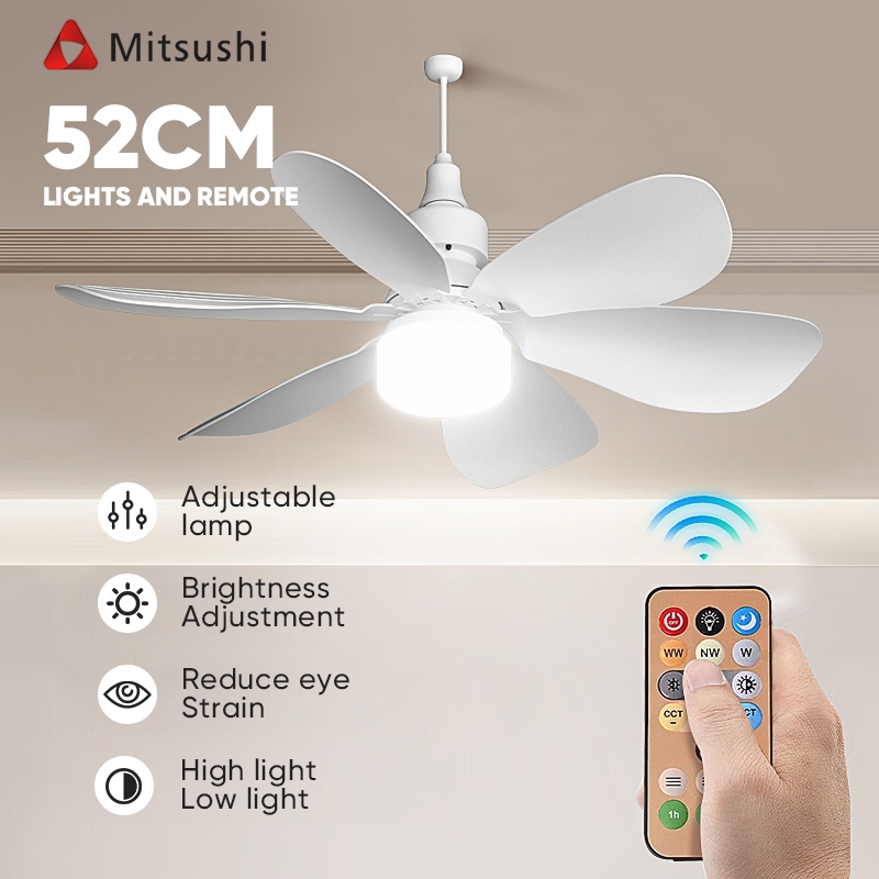 Mitsushi 40W Ceiling Fan with Light Remote Inverter Fan 3Colors Ceiling ...