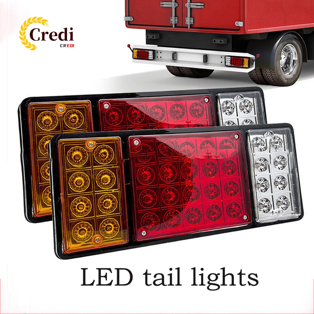 12V 24V LED Car Truck Lorry Brake Light Stop Turn Rear Tail Trailer ...
