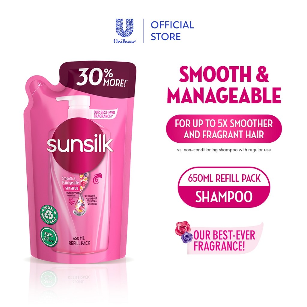 Sunsilk Pink Smooth & Manageable 650ML Refill Pack | Shopee Philippines