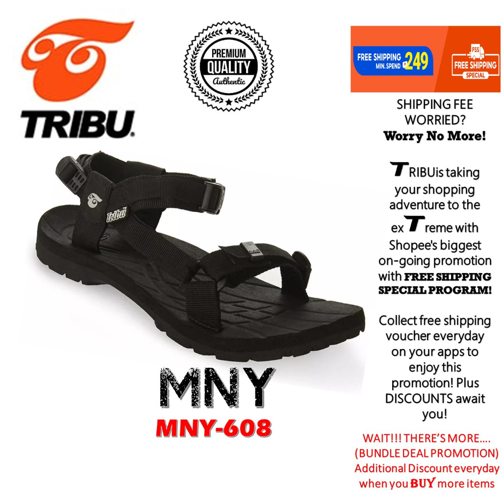 Tribu MNY 608 Black Outdoor Hikking/Trekking Sandals for Men & Women ...
