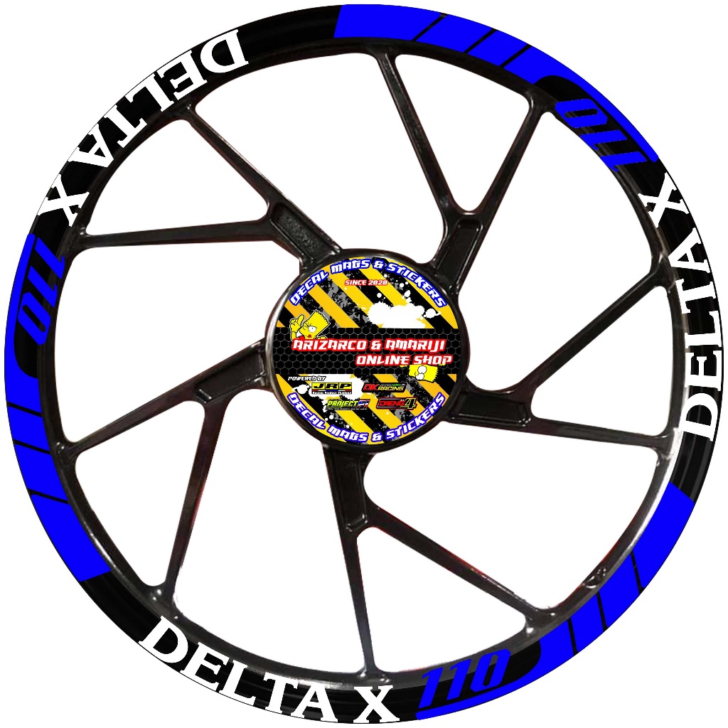 RUSI DELTA 110 CUT OUT MAGS STICKER DECALS (SET FOR 2 WHEELS, FRONT AND ...