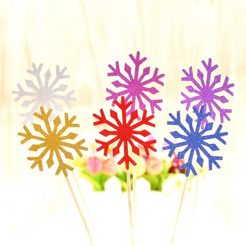 10pcs snow flakes cake topper/frozen theme topper | Shopee Philippines