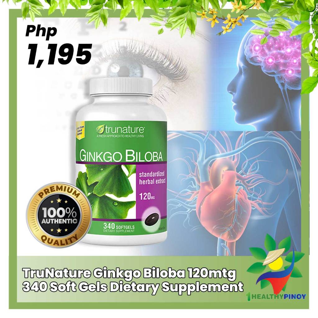 1HealthyPinoy TruNature Ginkgo Biloba 120mg, 340 Softgels, 100 ...