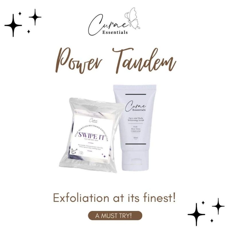 CURAE POWER DUO ( Curae Whitening Scrub and Curae Swipe it Soap ...