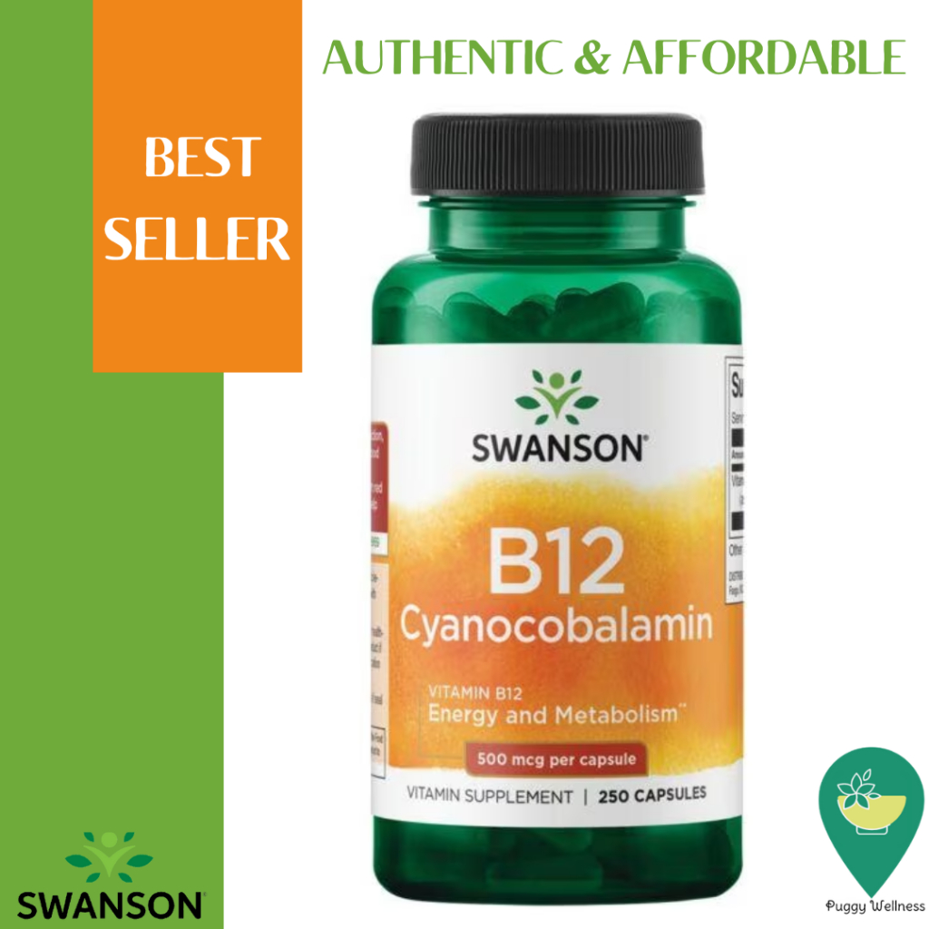 Swanson Premium Vitamin B12 Cyanocobalamin 500 mcg 250 caps Expiry: 05/2025 | Shopee Philippines