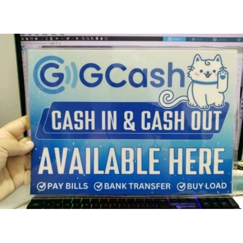 GCASH QR AND CASH IN CASH OUT RATE LAMINATED SIGNAGE | Shopee Philippines