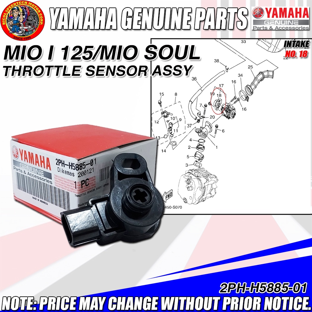 MIO I 125/MIO SOUL THROTTLE SENSOR ASSY (YGP) (GENUINE: 2PH-H5885-01 ...