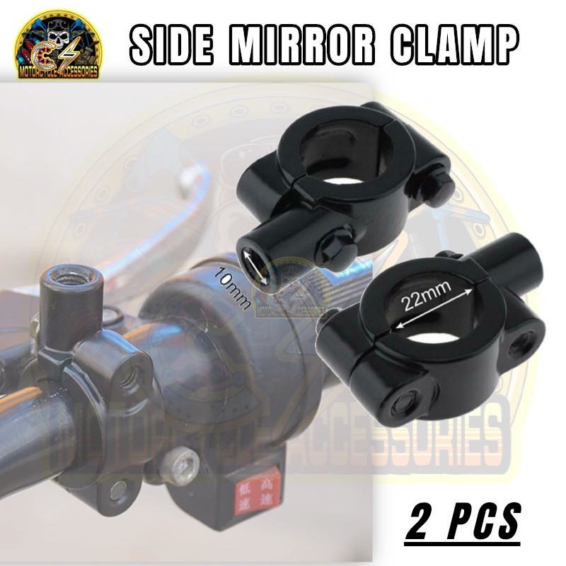 CS Motorcycle 2 pcs 10MM Side Mirror Holder Mirror Clamp Mirror Bracket ...
