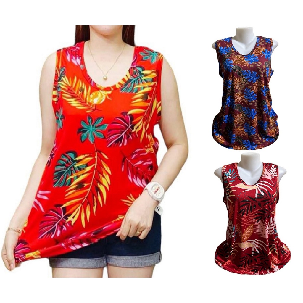 Sando Big Blouse Floral Aztec Design Tops L-2XL | Shopee Philippines