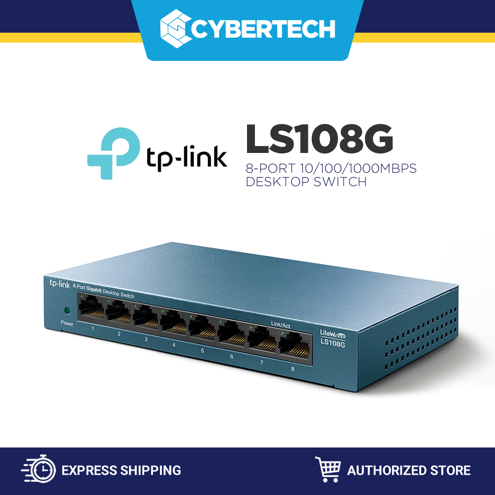 Cybertech TP-Link LS108G 8-Port 10/100/1000Mbps Desktop Switch | Shopee ...