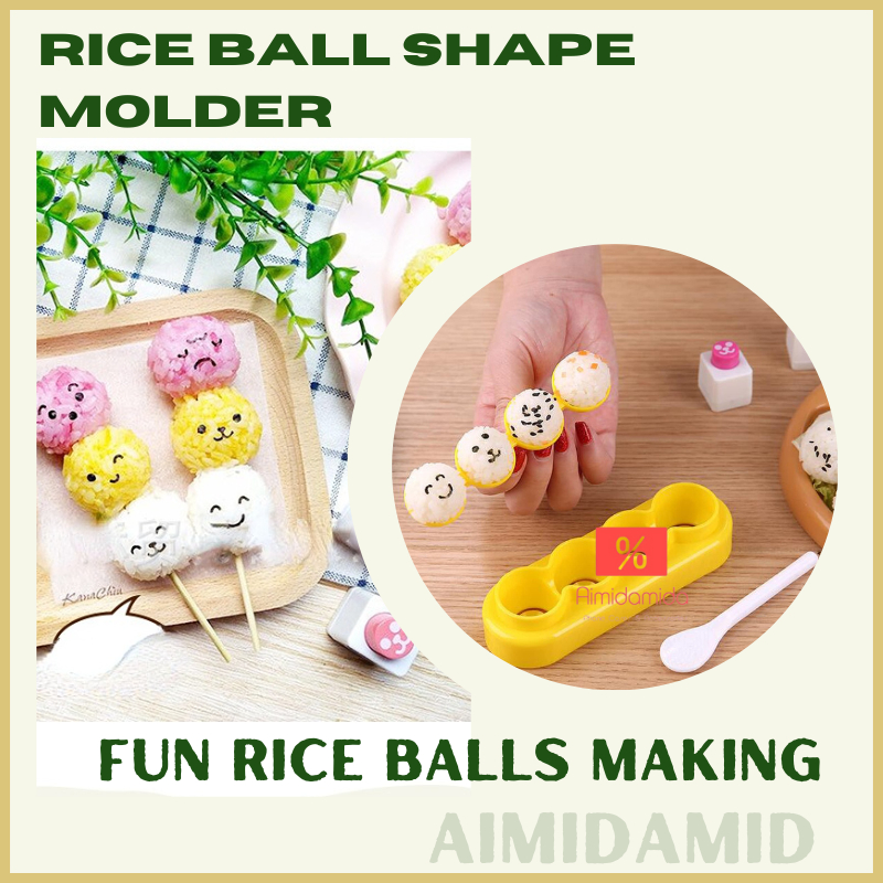 Rice Ball Shape Molder Press Mould Seaweed Nori Bento Box Food Prep ...