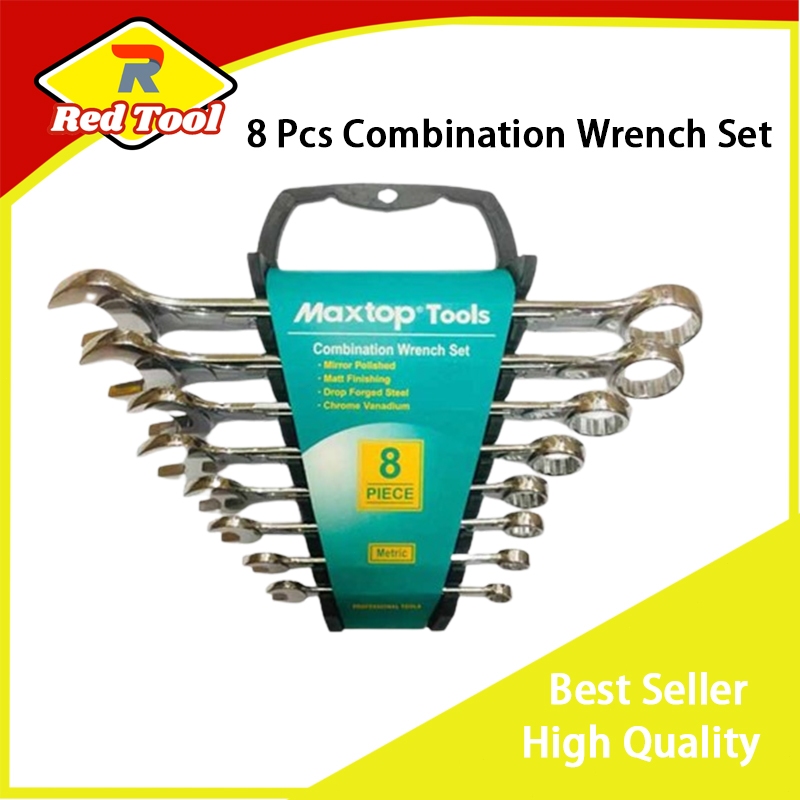 Redtool SUPER TOOLS 8pcs Combination Spanner Wrench Set 8-24mm | Shopee Philippines