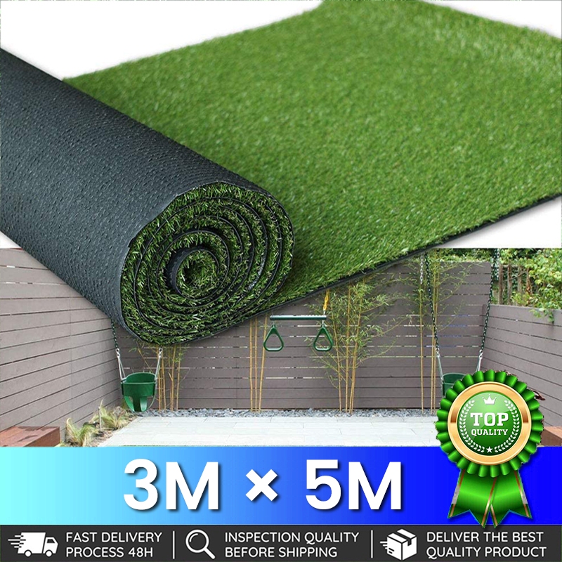 3M*5M Artificial Grass DIY Home Garden Outdoor UV Protected Artificial Turf Green Carpet Wall ...