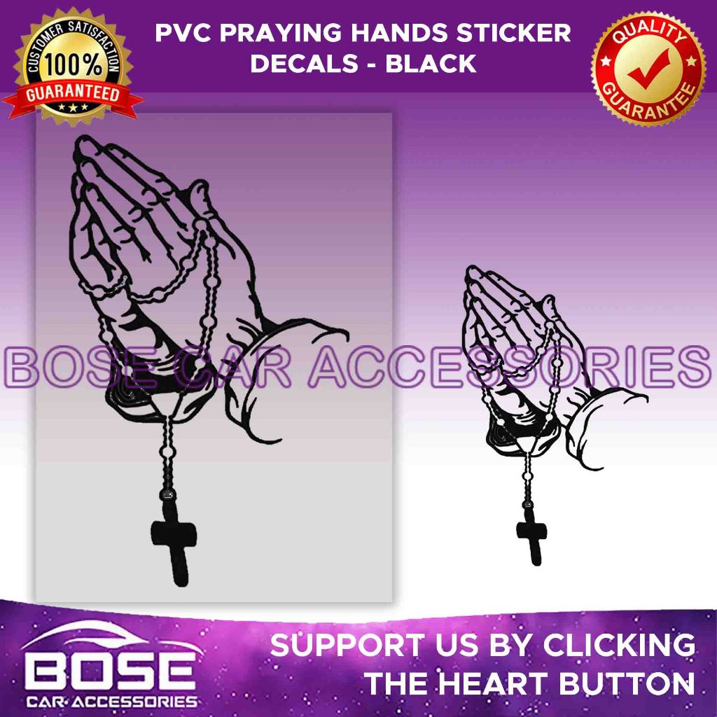 PVC Praying Hands Decals Stickers High Quality / Black / Colorful / Red ...