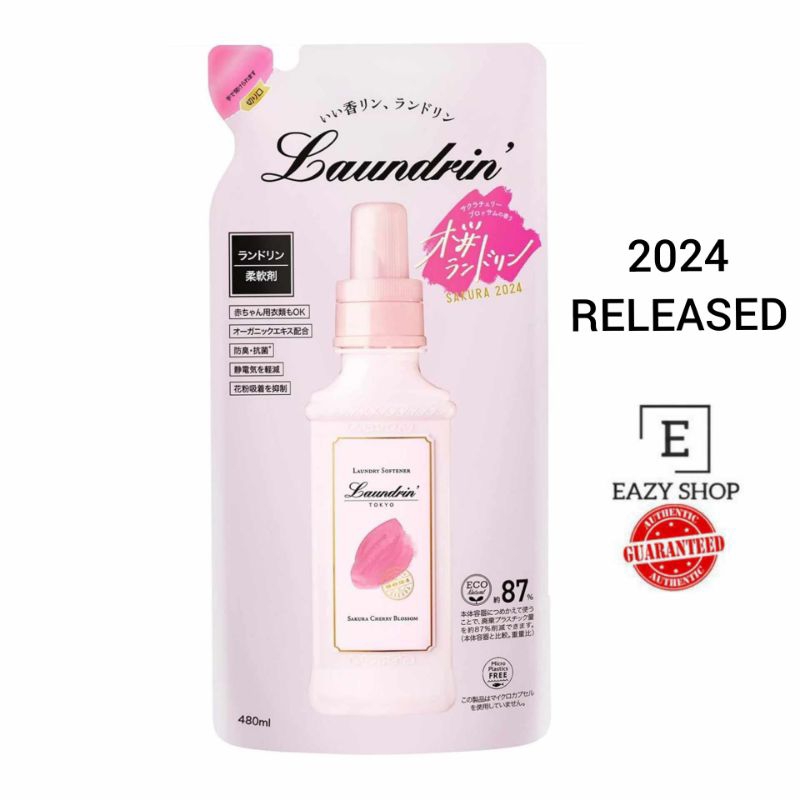 LAUNDRIN' Fabric Softener SAKURA CHERRY BLOSSOM MUSK, FLORAL 2024 Refill 16.9 fl oz (480 ml ...