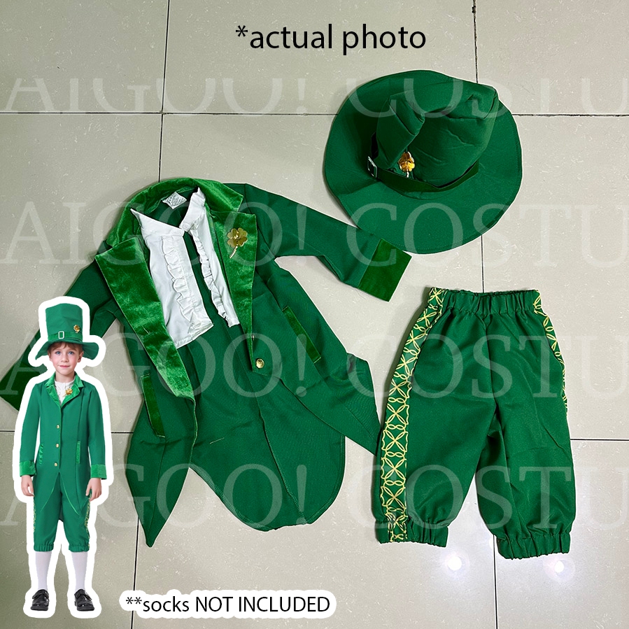 United Nations Ireland Boy Costume for Kids Irish Leprechaun Cosplay ...
