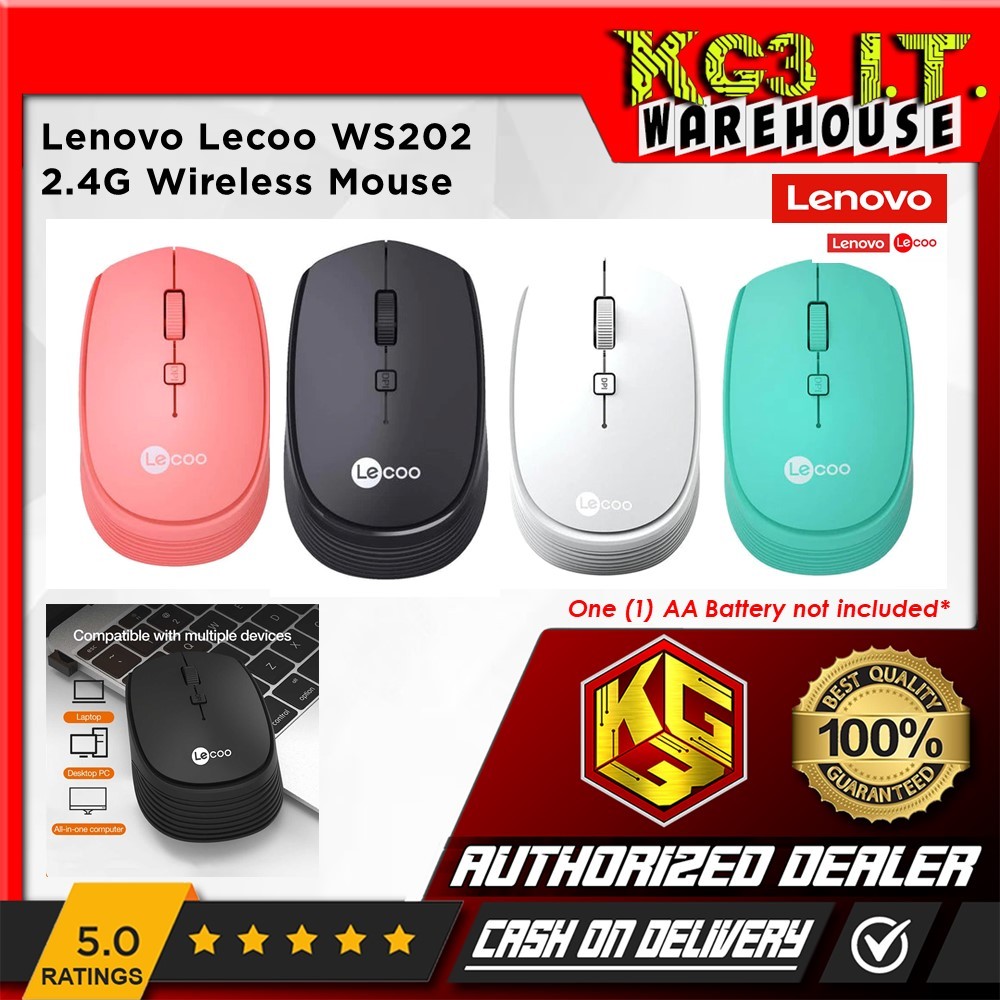 Lenovo Lecoo WS202 2.4G Wireless Mouse | Authentic and Original | Shopee Philippines