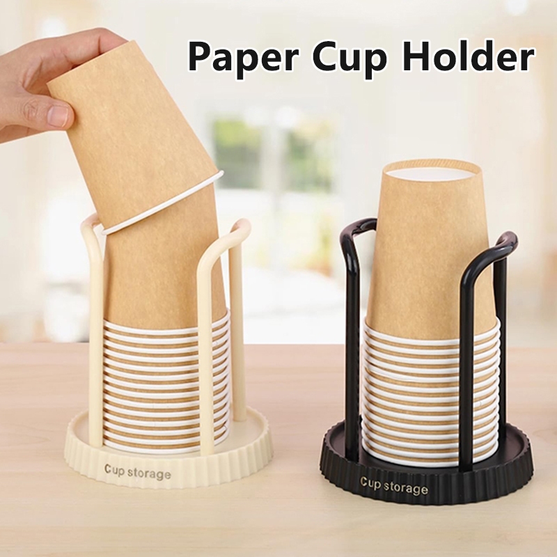 Small Disposable Paper Cup Holders Black/White Plastic Cup and Paper ...