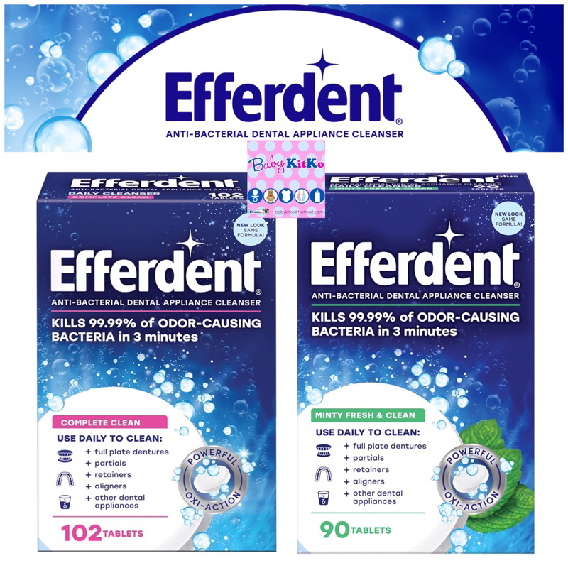 Efferdent Complete Clean Anti-Bacterial Retainer Denture Cleanser ...