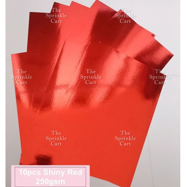 10pcs 250gsm/80gsm Glitter and Shiny Metallic Mirror Card Stock Board ...