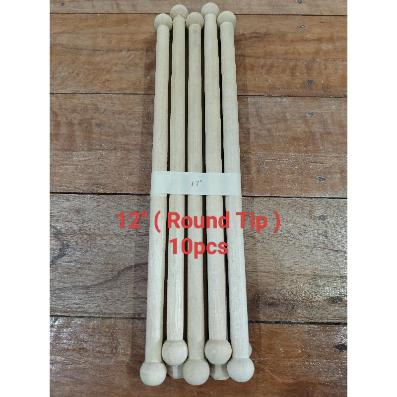 12" Unpainted Wooden Scroll Rod ( Round Tip )10pcs | Shopee Philippines