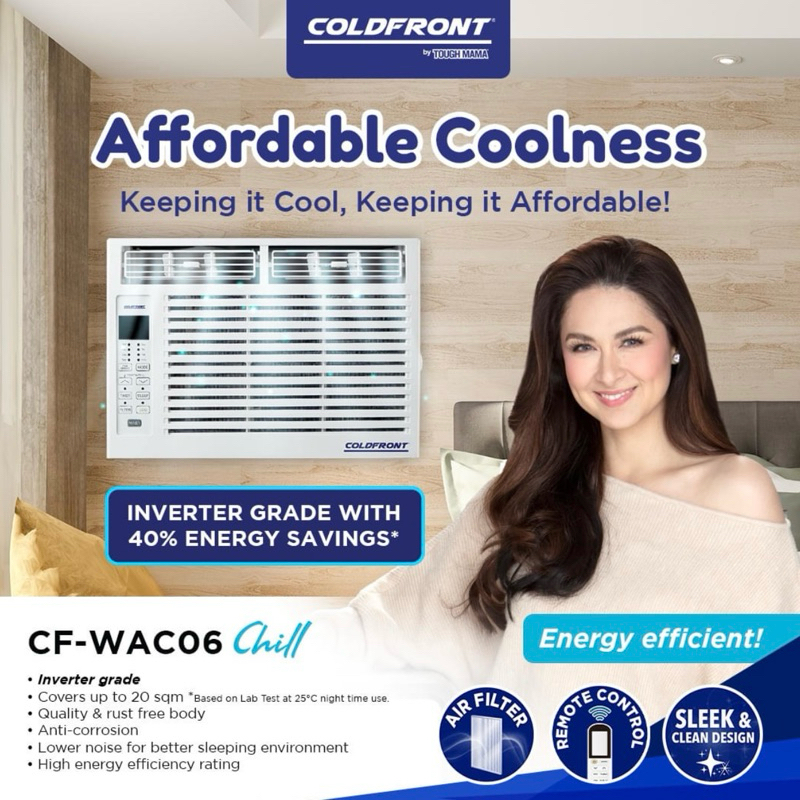 Coldfront by Tough Mama CF-WAC06 InverterGrade 0.6HP Window Type Aircon ...