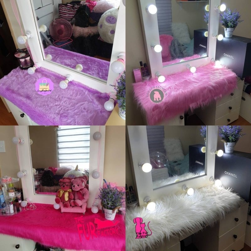 Faux Fur Carpet/Rug /gamer cover/computer table/vanity table/fur cover ...