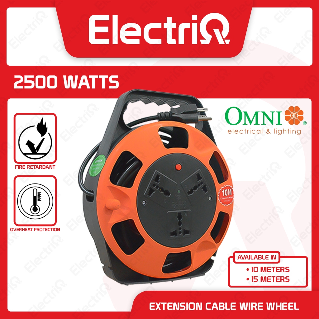 Electriq l Omni Pure Copper Extension Cable Wire Wheel (10m/15m) Cord ...
