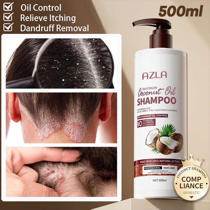 AZLA Coconut Oil Dandruff Shampoo Moisturizing Hair Care Shampoo Refreshing Oil Control | Shopee ...