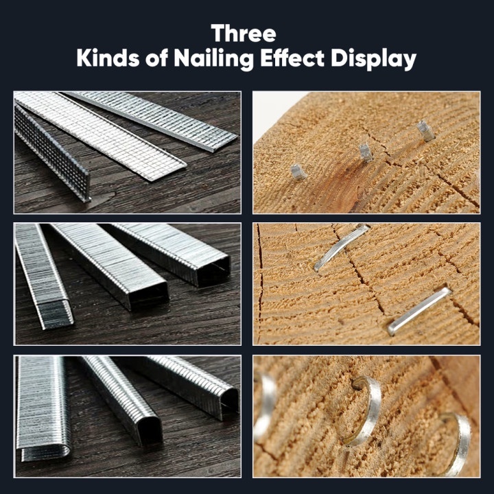 Mitsushi 600PCS 3 in 1 Heavy duty U/Door /T Shaped Staple Nails/Gun ...