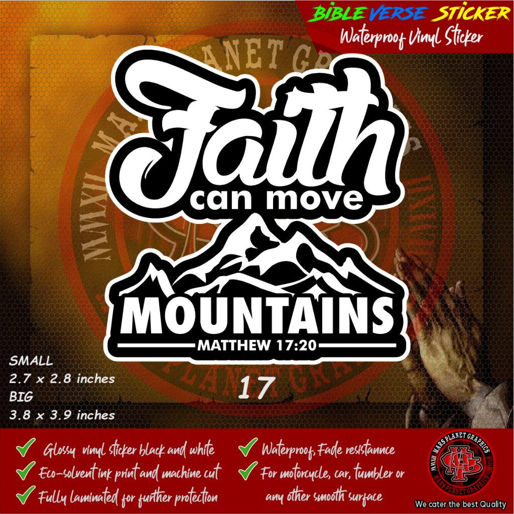 BIBLE VERSE RELIGIOUS CHRISTIAN STICKER DECAL Waterproof Laminated ...
