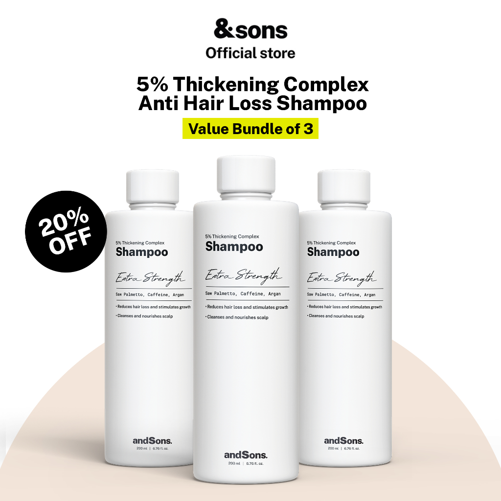 [Value Bundle of 3] andSons 3x Anti Hair Loss 5% Saw Palmetto Caffeine ...