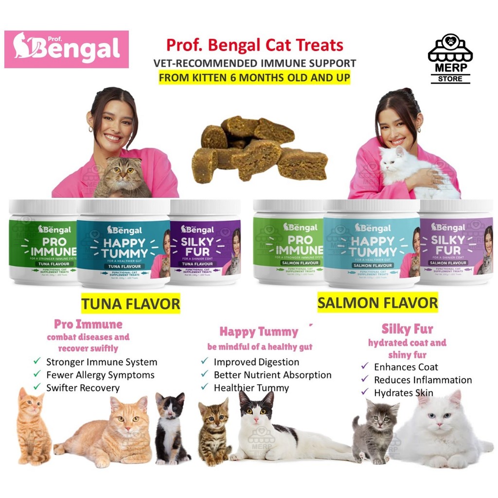 Prof Bengal Cat Supplement Treats 150g Tub (100 treats) | Shopee ...