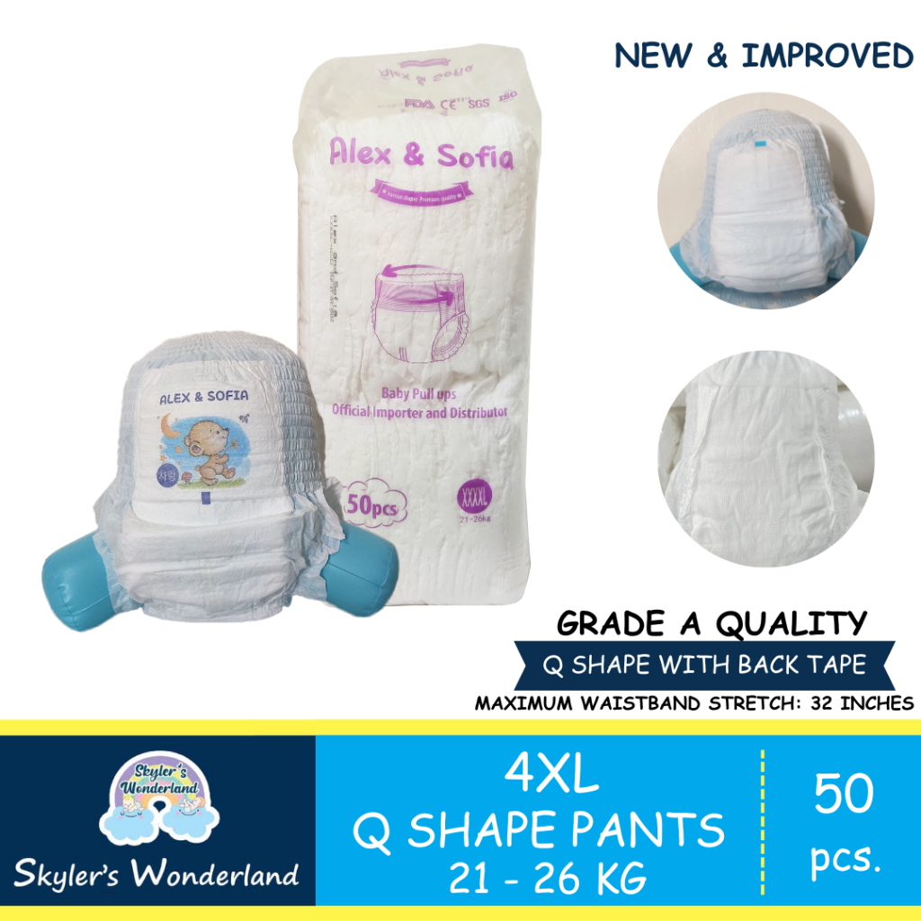 SW Korean Diaper Pants 4XL Q Shape with back tape 50pcs Grade A quality ...